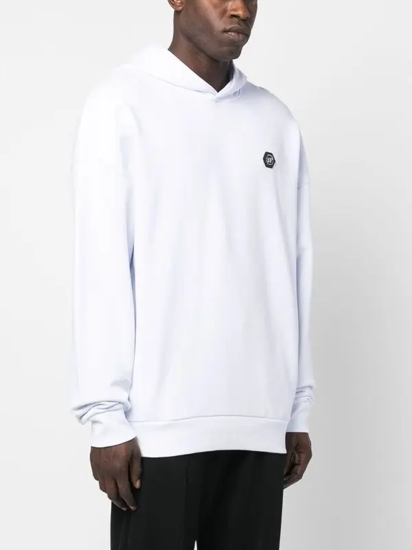 Philipp Plein Graphic Print Cotton Hoodie - White