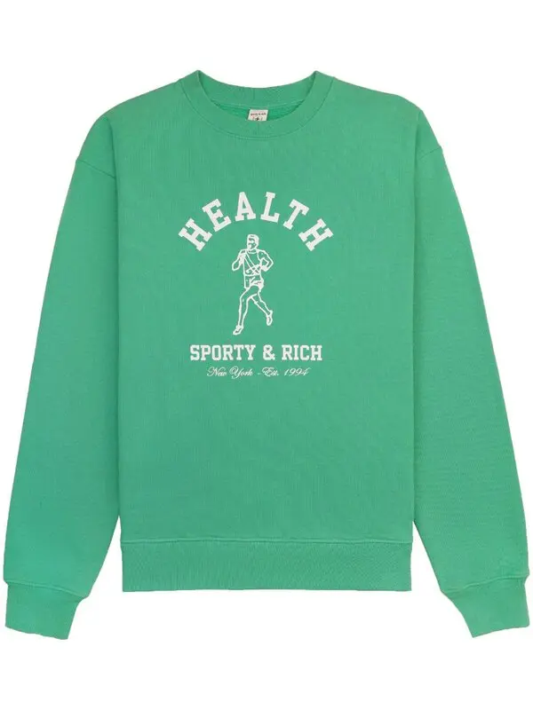 SPORTY & RICH Ny Running Club Cotton Sweatshirt - Green