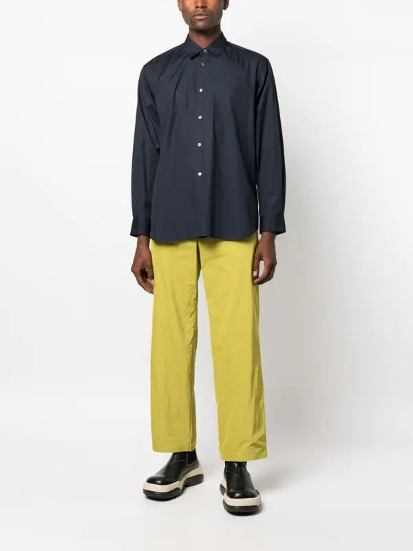 Comme Des Garçons Long-sleeved Cotton Shirt - Blue