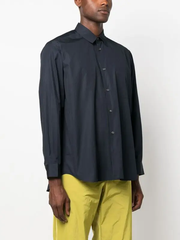 Comme Des Garçons Long-sleeved Cotton Shirt - Blue