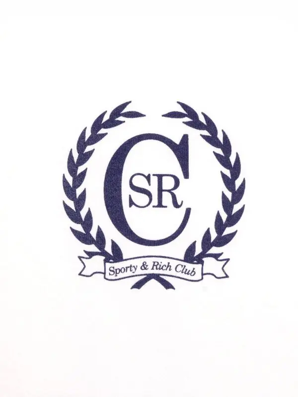 SPORTY & RICH Logo-print Zipped Cotton Jumper
