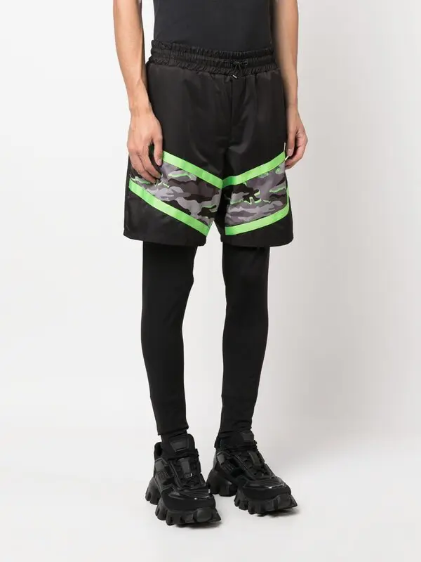 PLEIN SPORT Camouflage-print Layered Legging