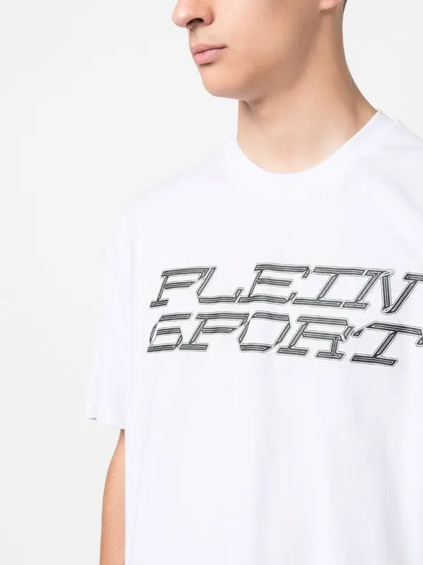 PLEIN SPORT Tiger-print Cotton T-shirt - White