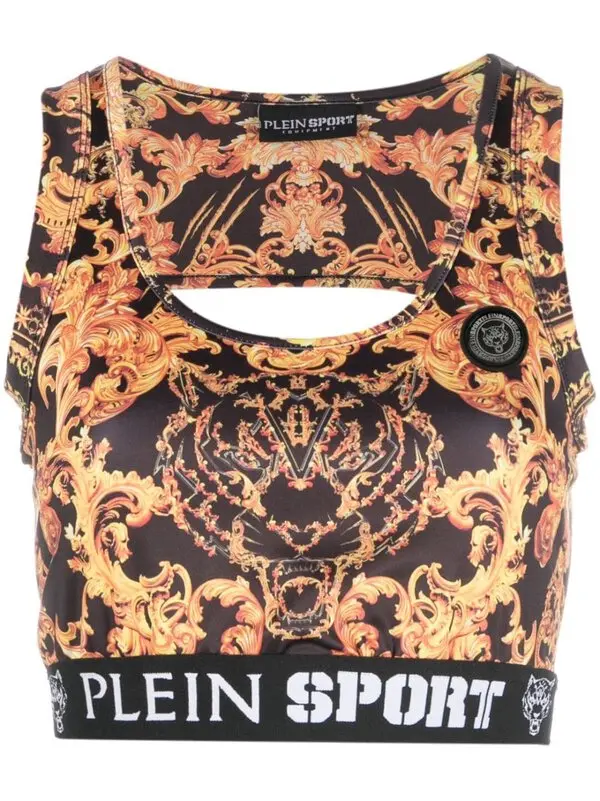 PLEIN SPORT Baroque-print Cotton Tank Top