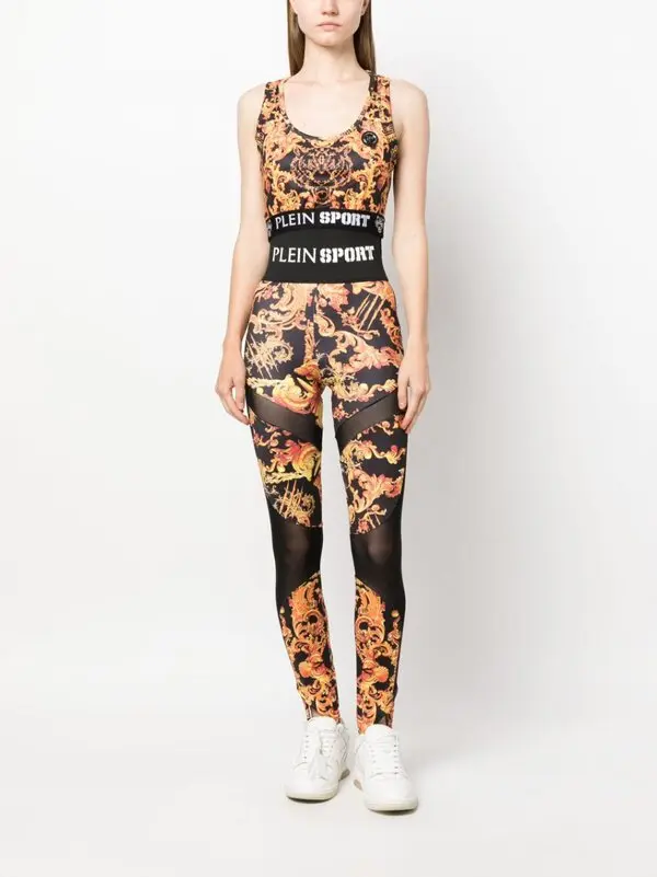 PLEIN SPORT Baroque-print Cotton Tank Top