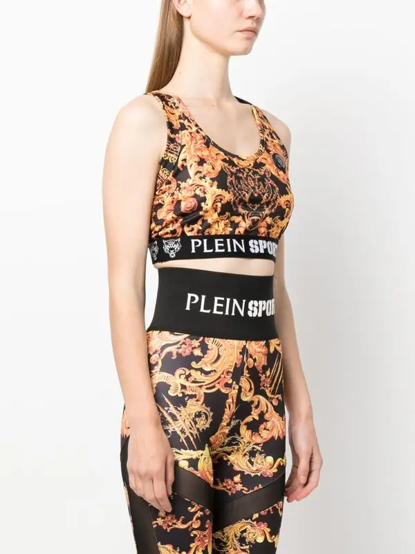 PLEIN SPORT Baroque-print Cotton Tank Top
