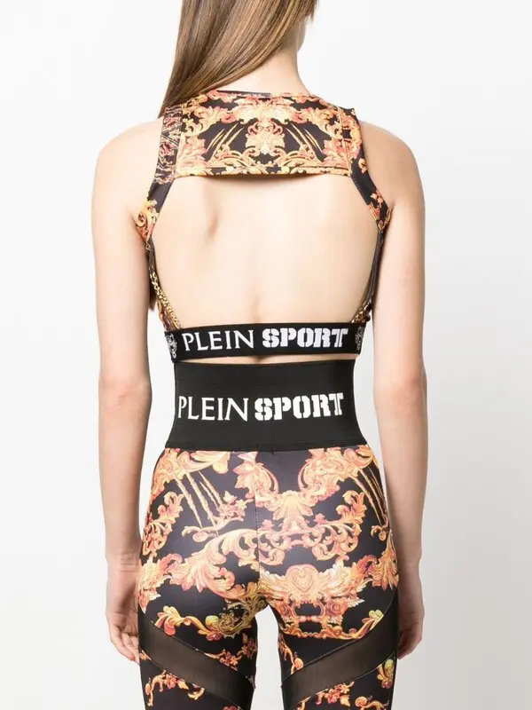 PLEIN SPORT Baroque-print Cotton Tank Top