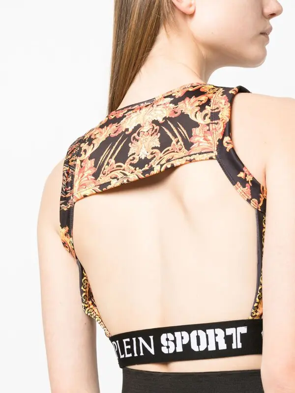 PLEIN SPORT Baroque-print Cotton Tank Top