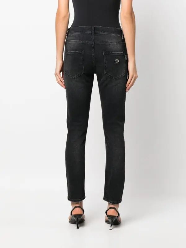 Philipp Plein Stonewashed Straight-leg Jeans