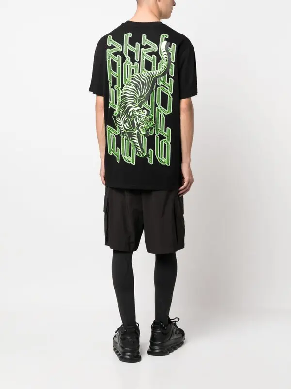PLEIN SPORT Tiger-print Cotton T-shirt
