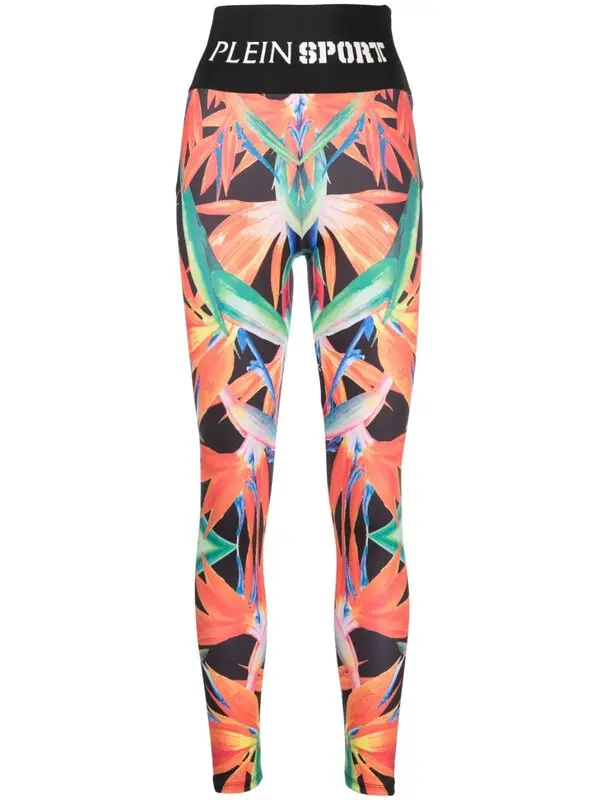 PLEIN SPORT Floral-print Stretch Leggings