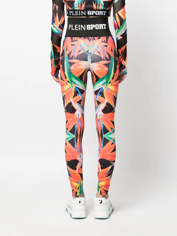 PLEIN SPORT Floral-print Stretch Leggings