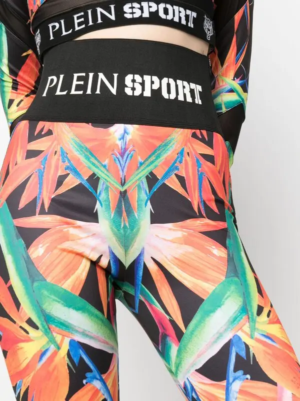 PLEIN SPORT Floral-print Stretch Leggings