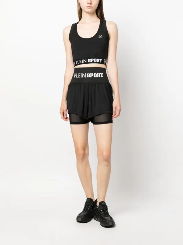 PLEIN SPORT Logo-print Double-layered Shorts