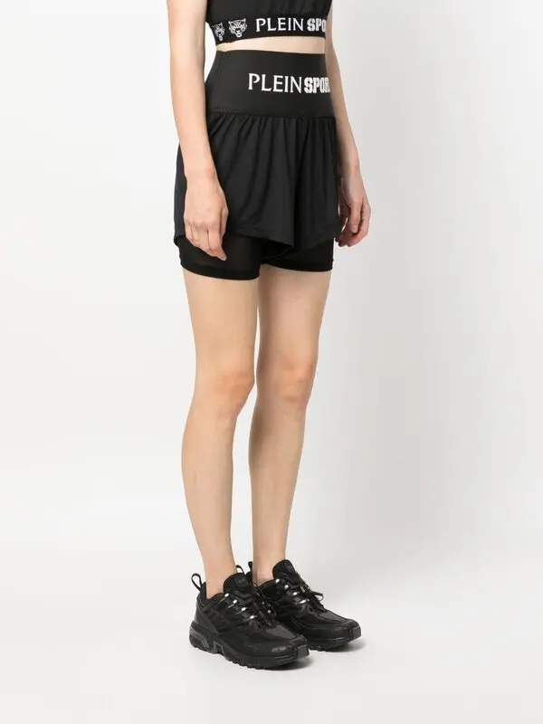 PLEIN SPORT Logo-print Double-layered Shorts