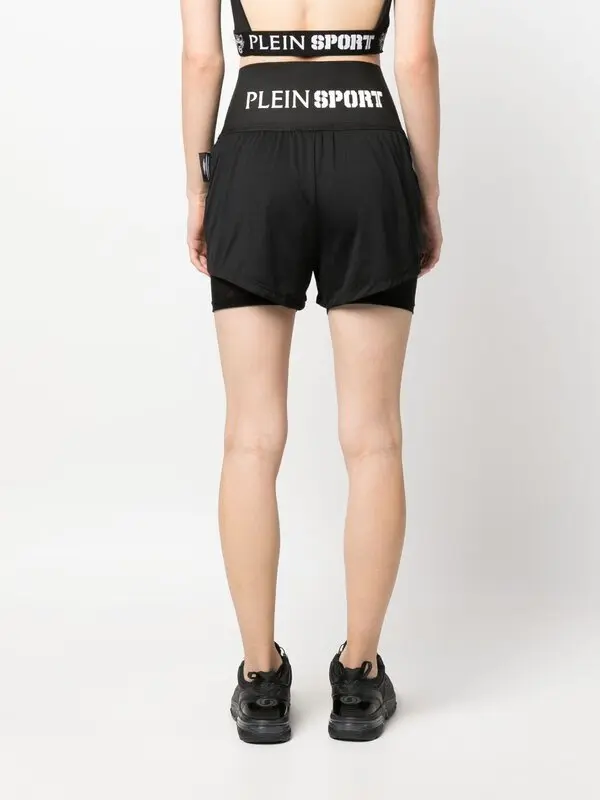 PLEIN SPORT Logo-print Double-layered Shorts