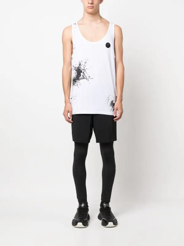 PLEIN SPORT Splash-print Cotton Tank Top