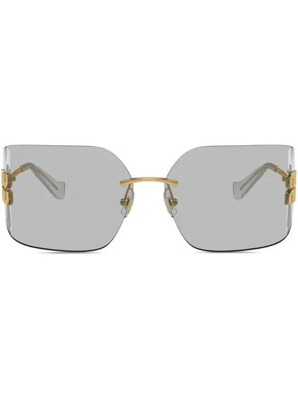 Miu Miu Runway Rimless Sunglasses - Gold