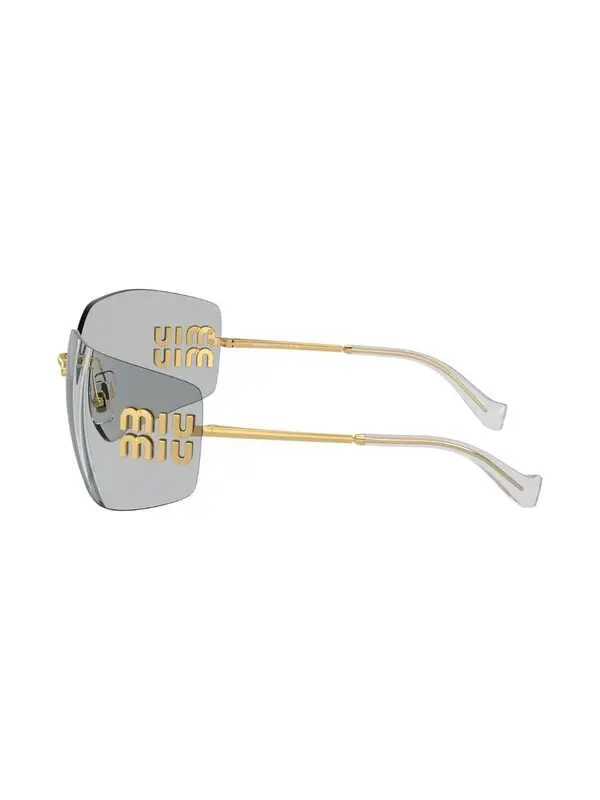 Miu Miu Runway Rimless Sunglasses - Gold