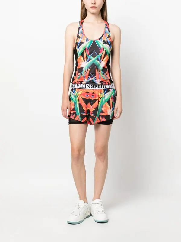 PLEIN SPORT Floral Print Running Shorts