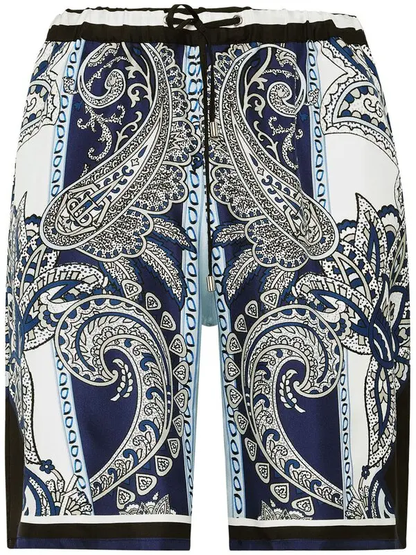 Philipp Plein Paisley-print Silk Shorts - White