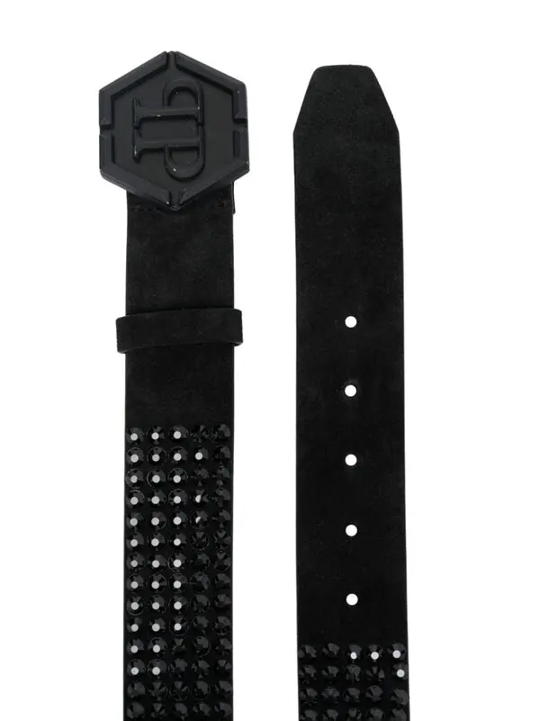 Philipp Plein Embossed Logo Buckle Belt