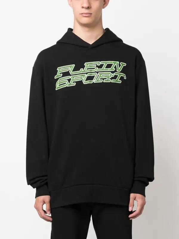PLEIN SPORT Tiger Logo-print Hoodie - Black
