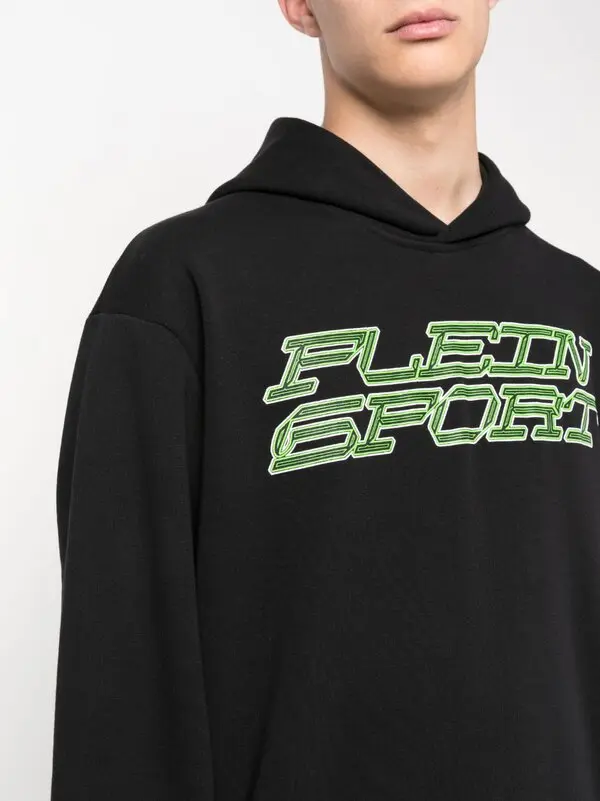 PLEIN SPORT Tiger Logo-print Hoodie - Black