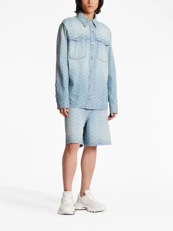 Balmain Monogram-jacquard Cotton Shirt