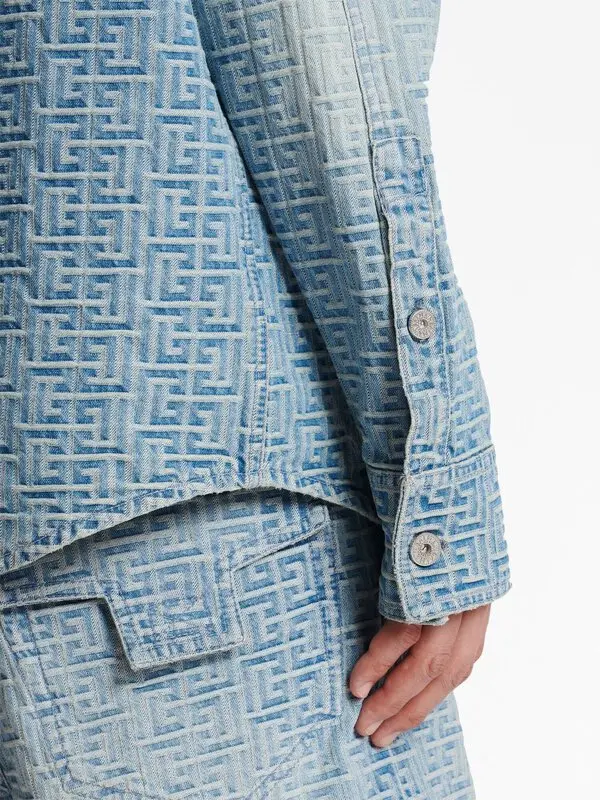 Balmain Monogram-jacquard Cotton Shirt