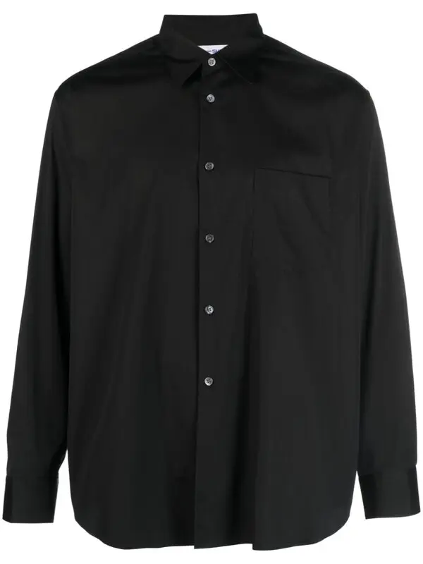 Comme Des Garçons Button-up Cotton Shirt - Black