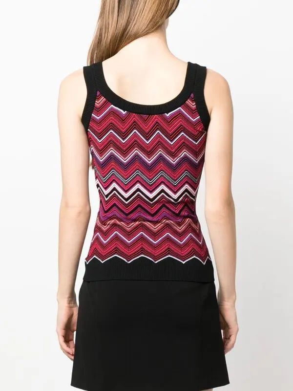 Missoni Zig-zag Pattern Sleeveless Top