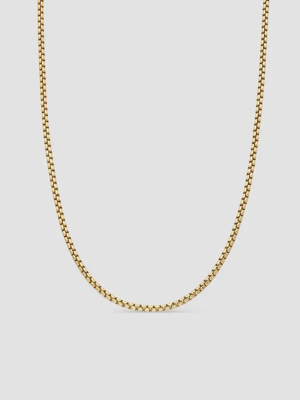 David Yurman Box Chain Necklace In 18k Yellow 2.7mm