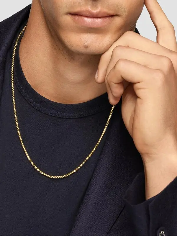 David Yurman Box Chain Necklace In 18k Yellow 2.7mm
