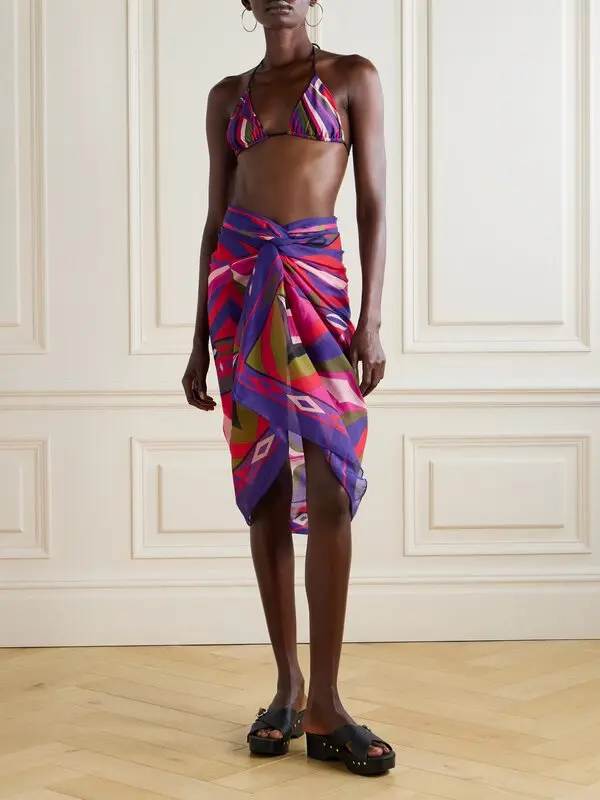 Emilio Pucci Printed Cotton Pareo - Pink