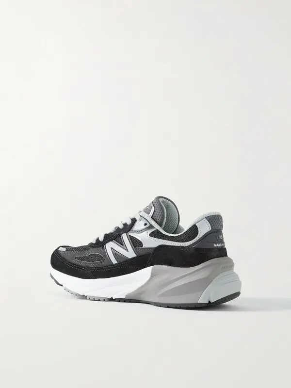 NEW BALANCE Made In Usa 990v6 Leather-trimmed Sneakers - Black
