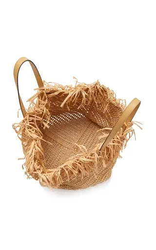 Oscar De La Renta Square Medium Raffia Tote Bag