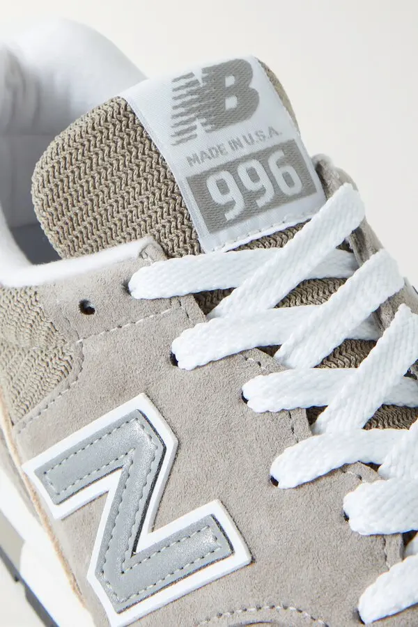 NEW BALANCE 996 Suede And Mesh Sneakers - Gray