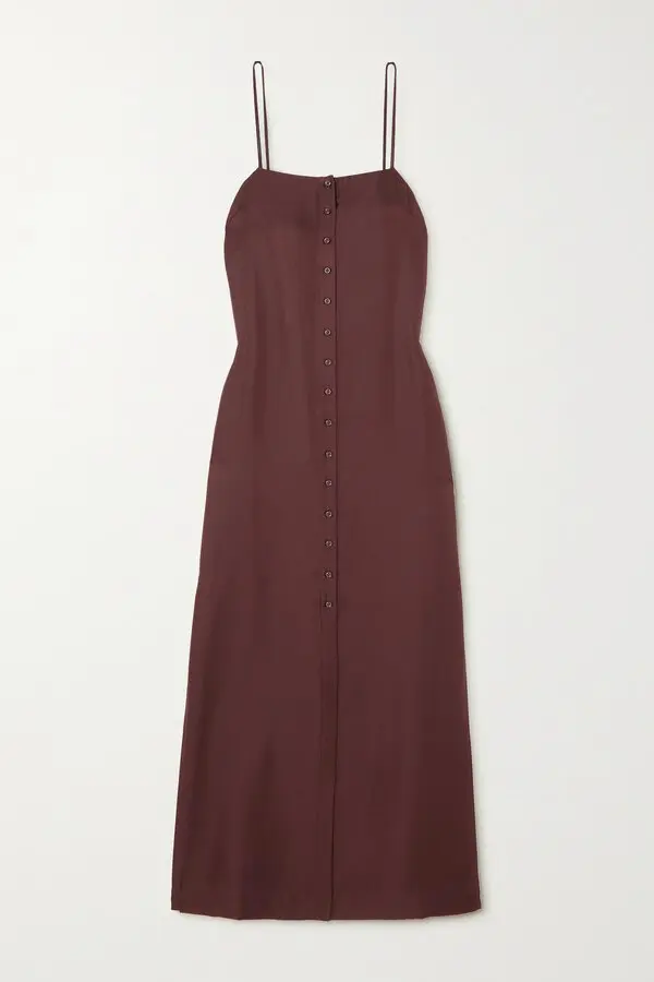LOULOU STUDIO Vabea Silk-twill Maxi Dress