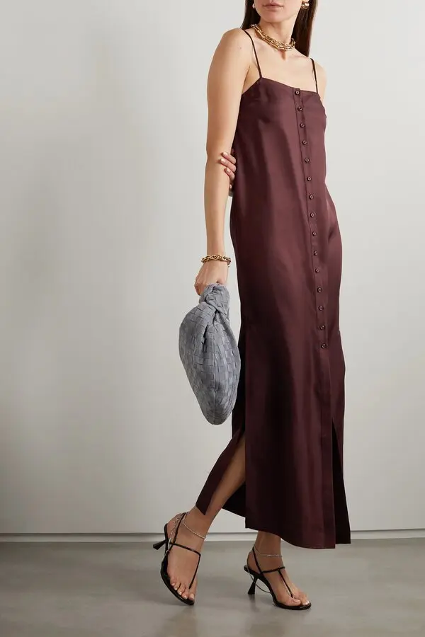 LOULOU STUDIO Vabea Silk-twill Maxi Dress