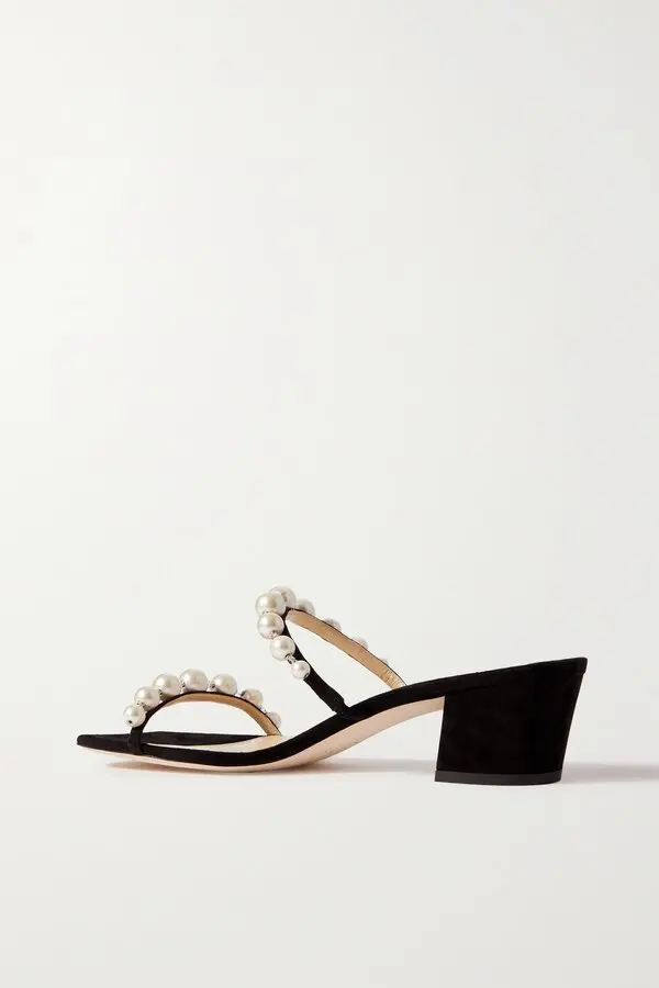 JIMMY CHOO Amara 45 Embellished Suede Sandals