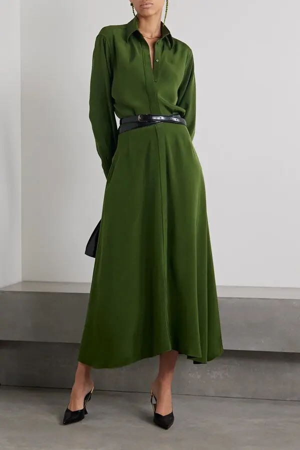 knee length dresses for ladies Charlotte green – Whitestory & Friends main image 0