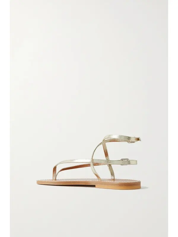 K.JACQUES St Tropez Abako Metallic Leather Sandals - Gold