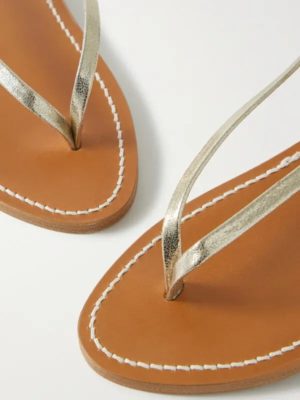 K.JACQUES St Tropez Abako Metallic Leather Sandals - Gold