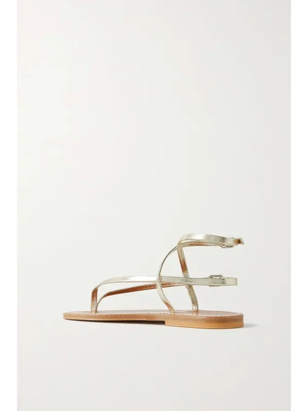 K.JACQUES St Tropez Abako Metallic Leather Sandals - Gold