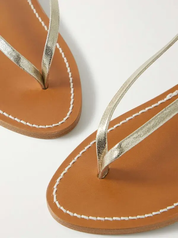 K.JACQUES St Tropez Abako Metallic Leather Sandals - Gold