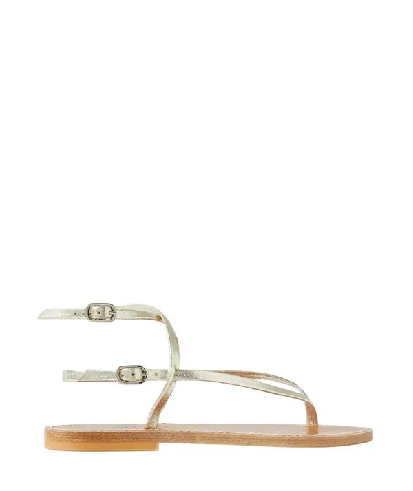 K.JACQUES St Tropez Abako Metallic Leather Sandals - Gold