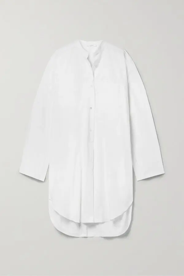 THE ROW Come Cotton-poplin Tunic - White