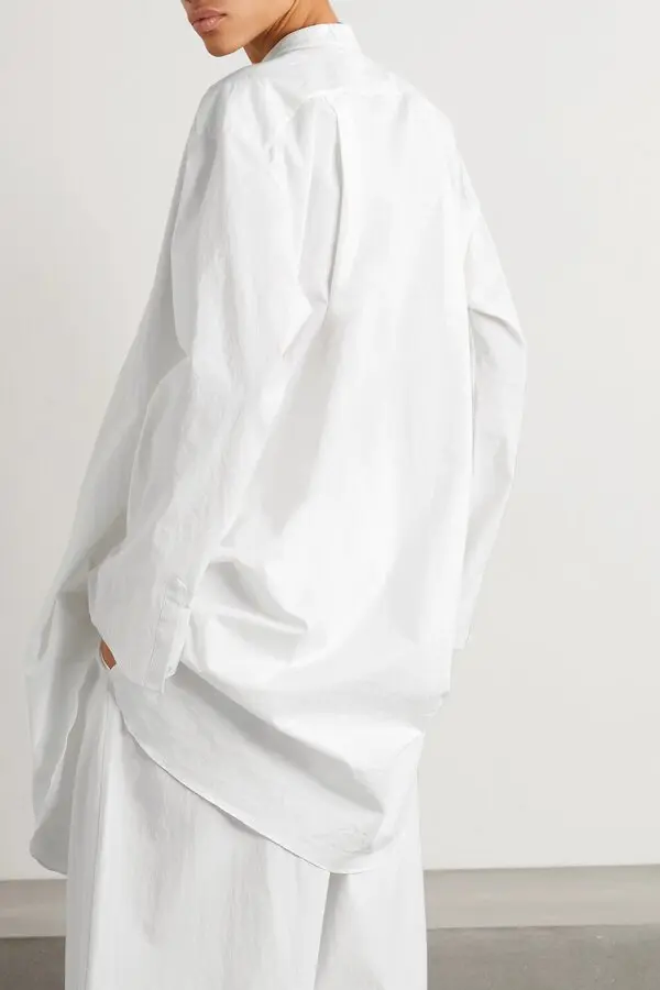THE ROW Come Cotton-poplin Tunic - White