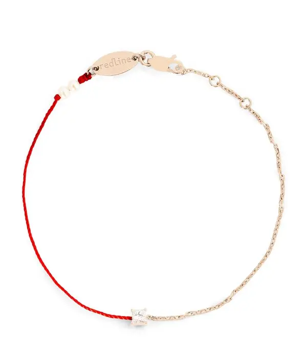 REDLINE Rose Gold And Diamond Bracelet - Red